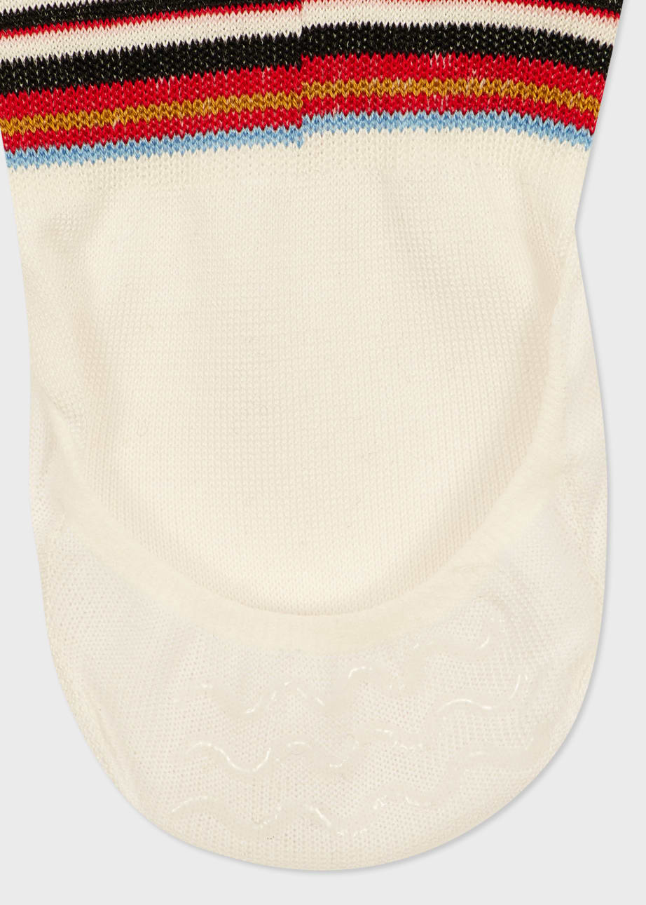 Men's Ecru 'Signature Stripe' Loafer Socks