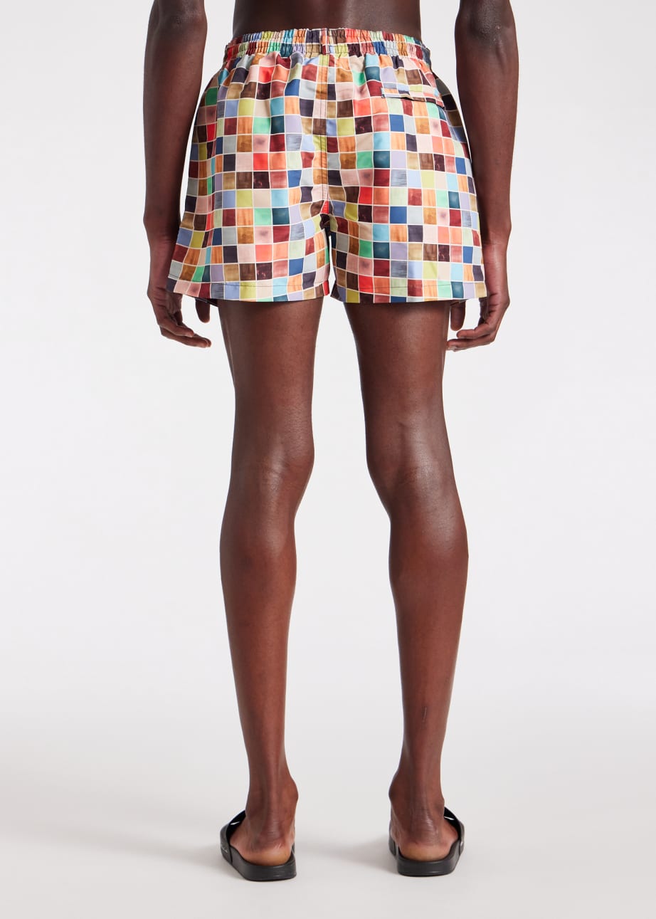 Multicolour 'Ink Square' Swim Shorts