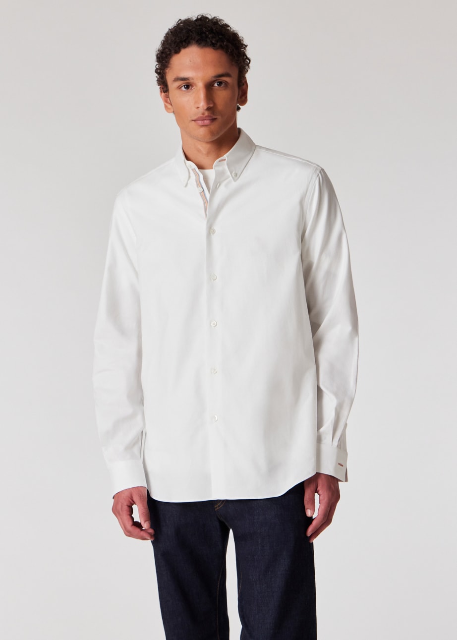 Men's Classic-Fit White Oxford Cotton Button-Down Shirt
