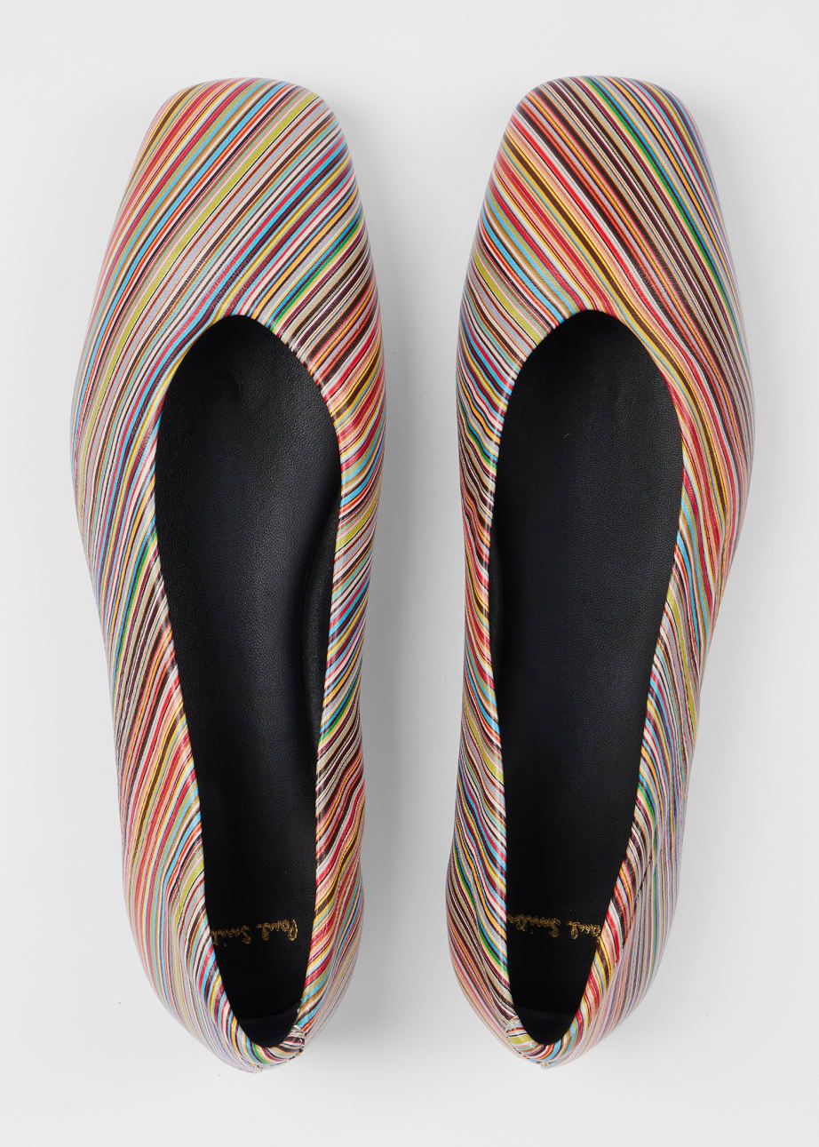 Women's Signature Stripe Leather 'Topanga' Ballet Flats