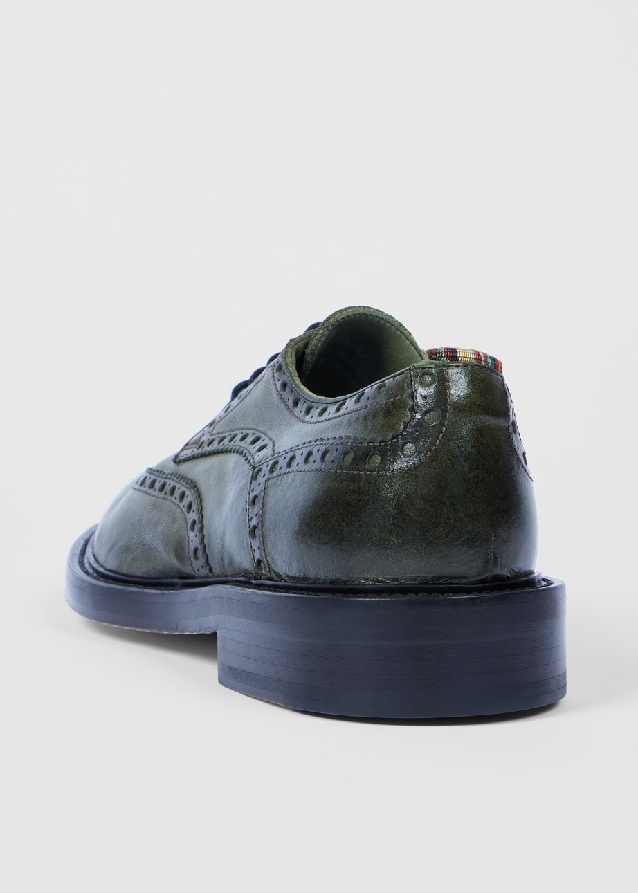 Men's Dark Green Leather 'Langley' Brogues