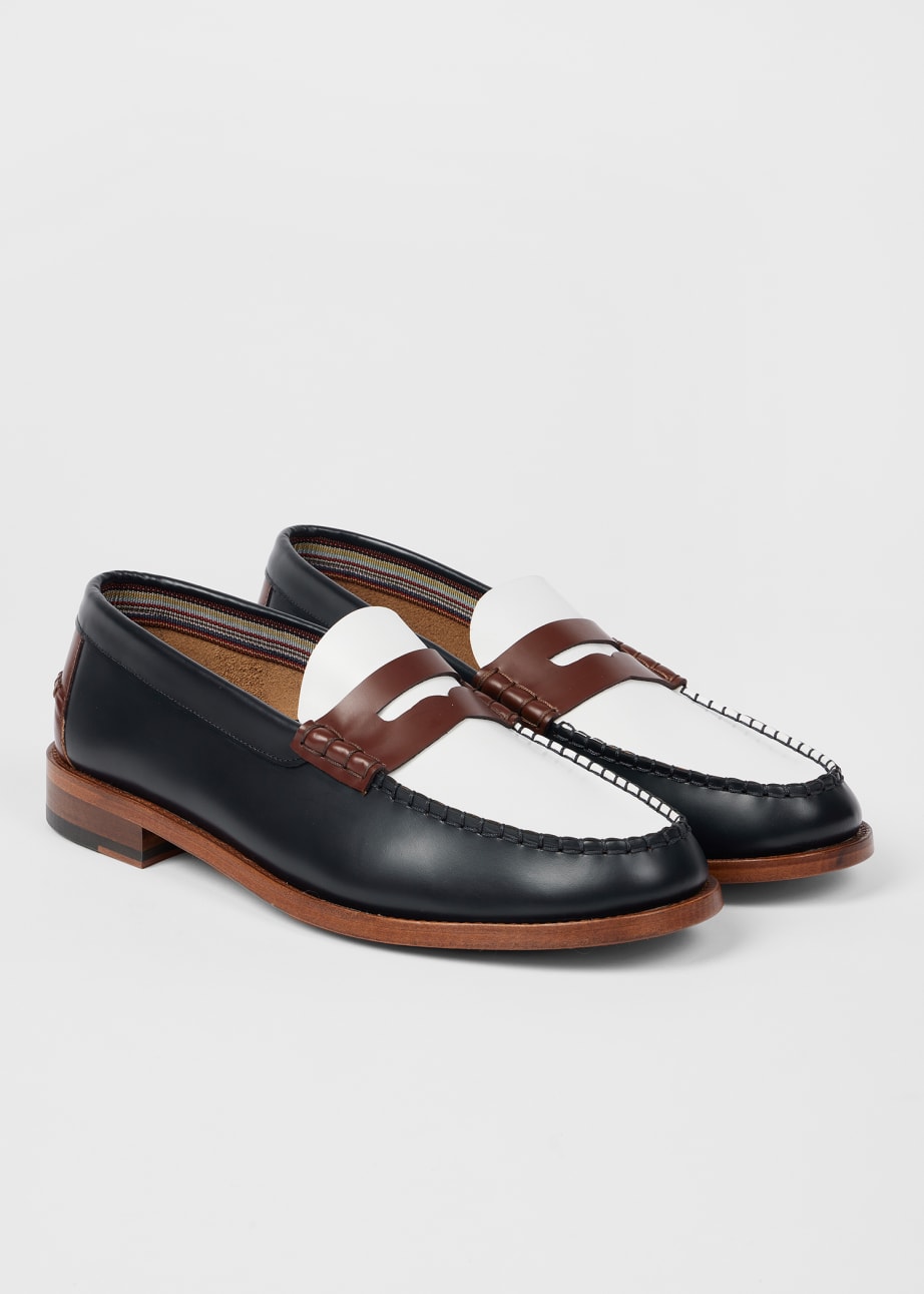 Men's Colour-Block Leather 'Lido' Loafers