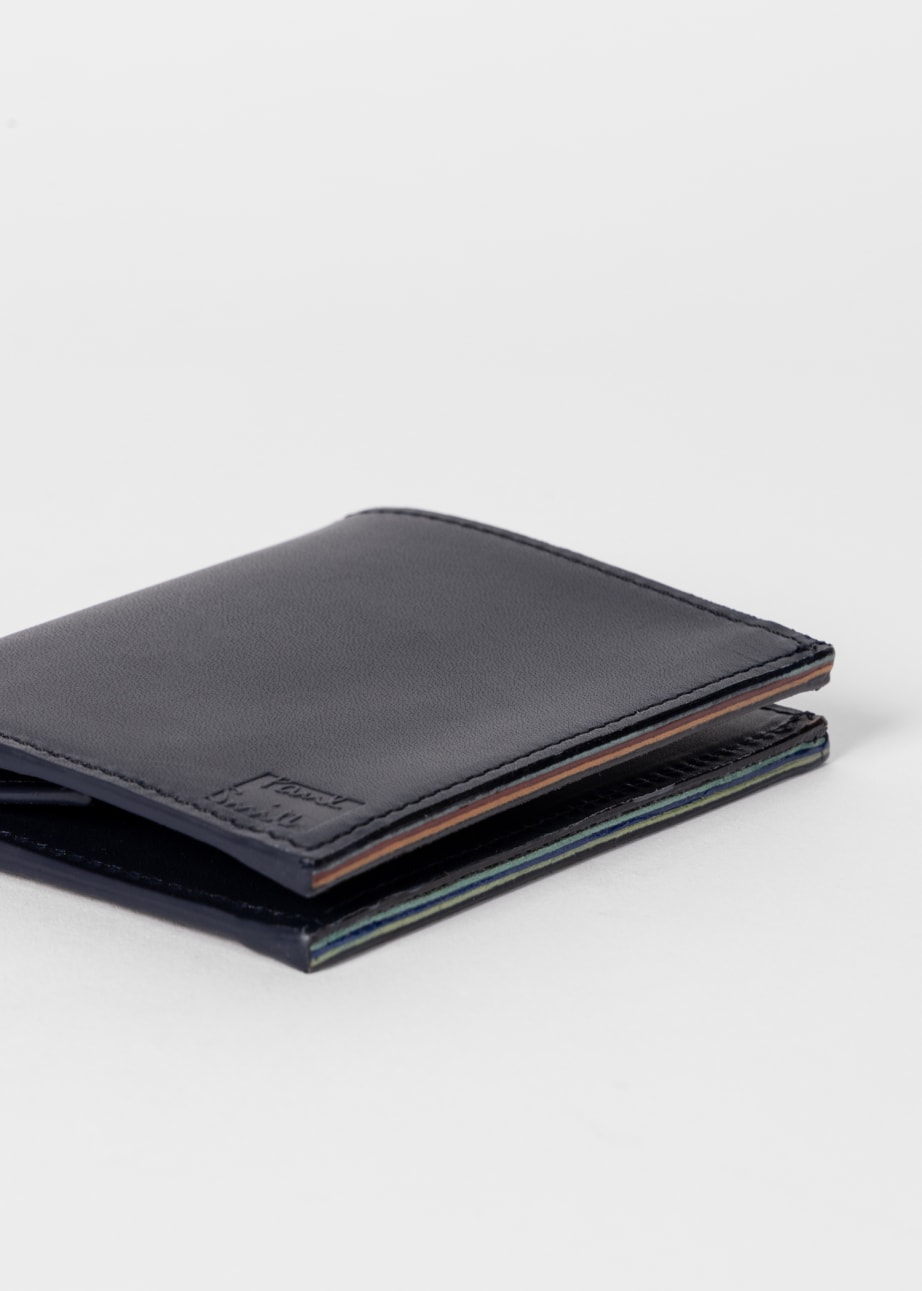 Dark Navy Leather Billfold And Coin Wallet