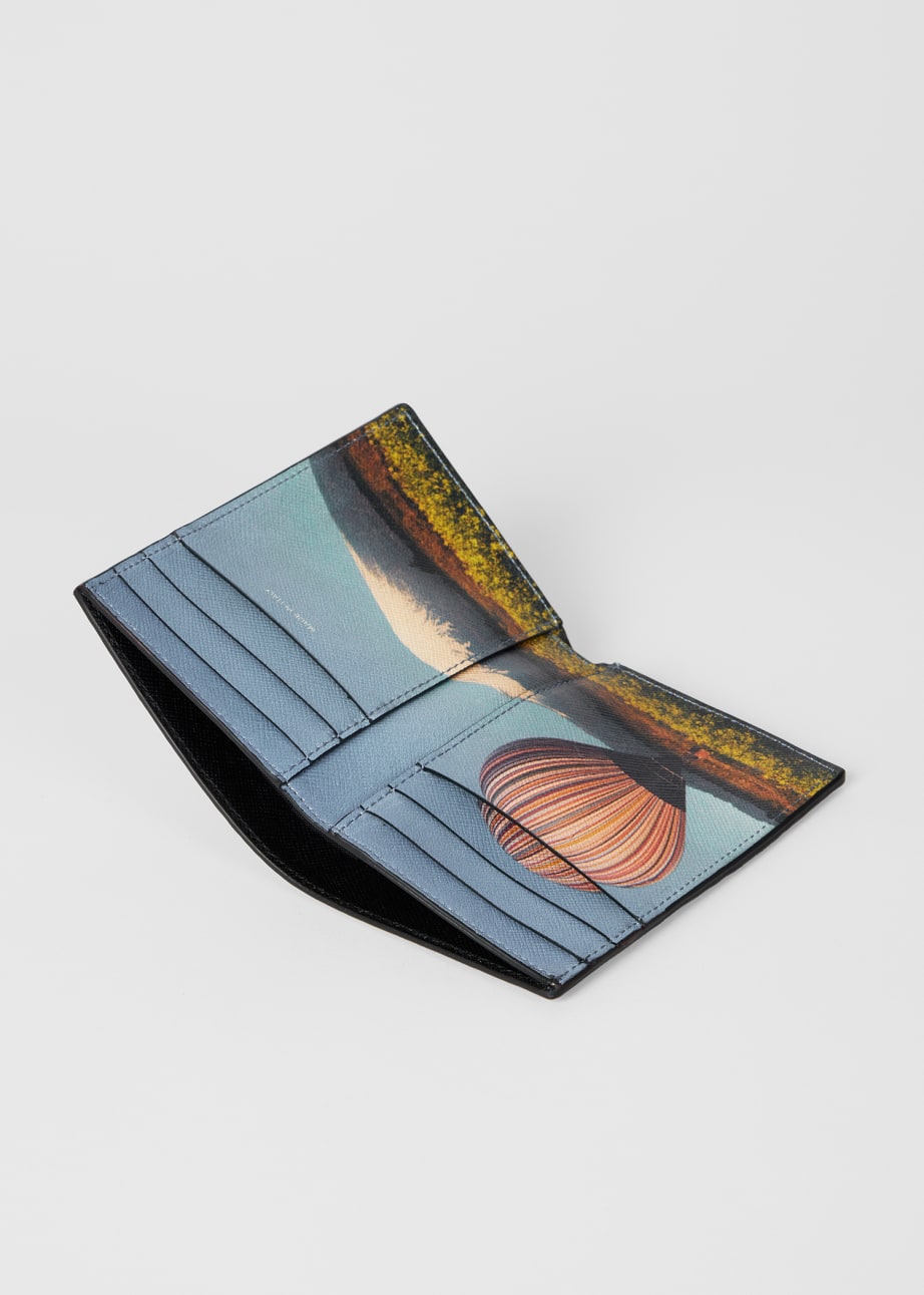 Black 'Signature Stripe Balloon Mount Fuji' Interior Credit Card Wallet