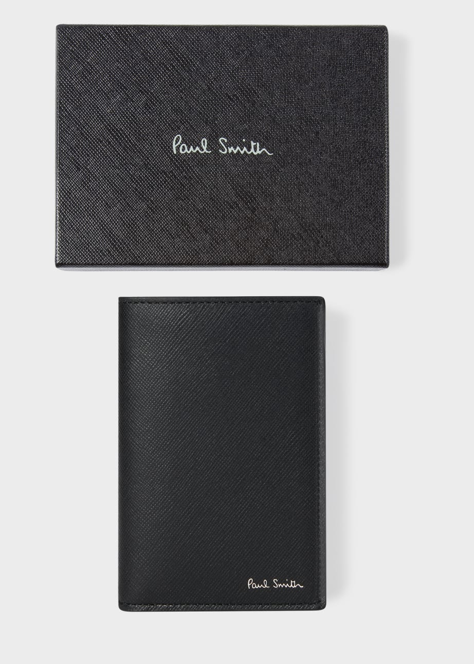 Black 'Signature Stripe Balloon Mount Fuji' Interior Credit Card Wallet