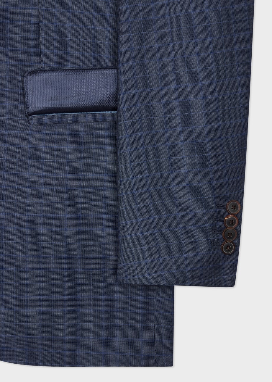 The Bloomsbury - Easy-Fit Navy Blue Check Wool Suit
