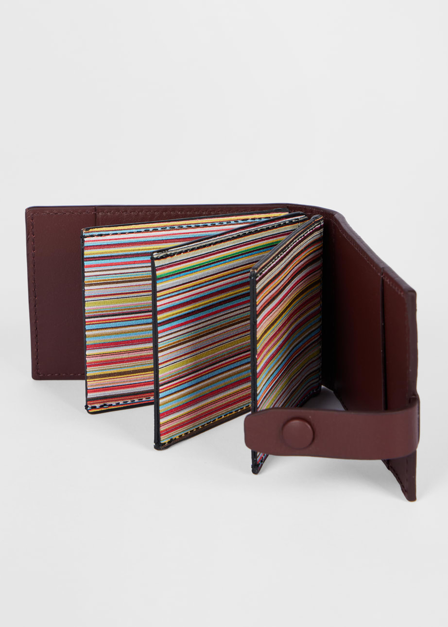 Burgundy 'Signature Stripe' Interior Credit Card Wallet