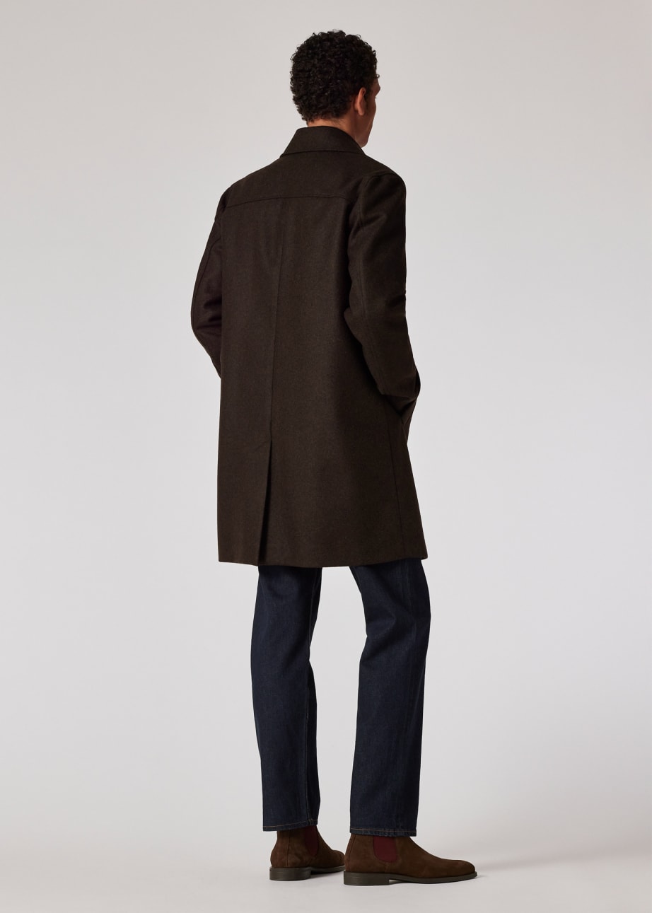 Men's Dark Brown Wool Overcoat