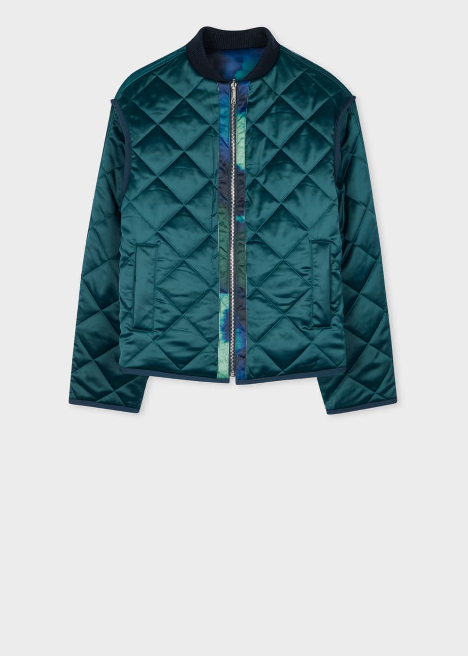 Women's Peacock Blue 'Aurora' Reversible Quilted Jacket