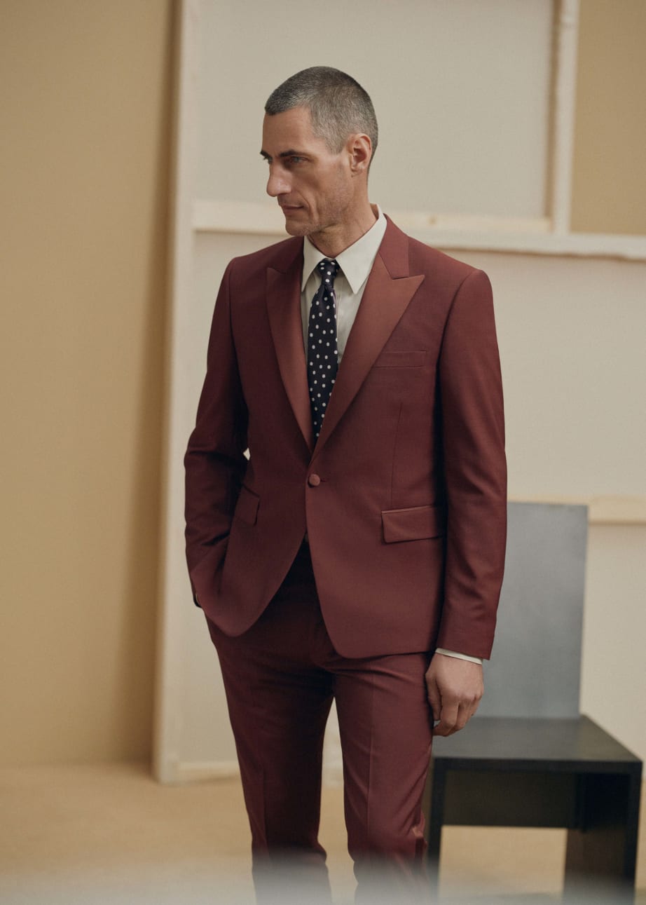 The Soho - Tailored-Fit Rust Wool-Mohair Evening Suit