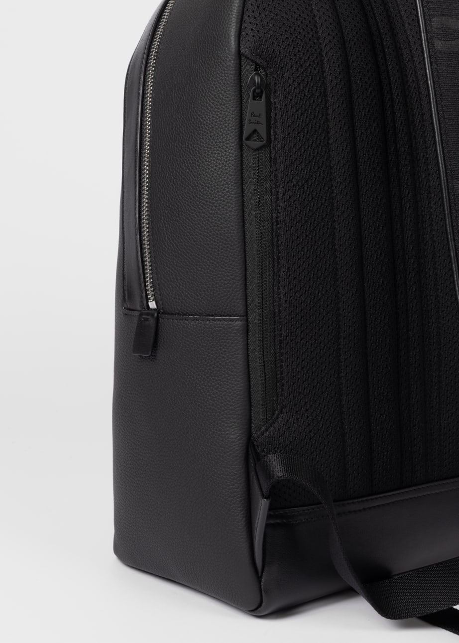 Black Leather Central 'Shadow Stripe' Backpack