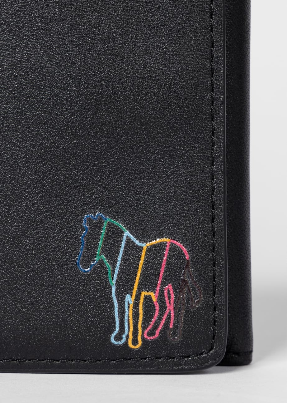 Men's Black Leather 'Zebra' Trifold Wallet