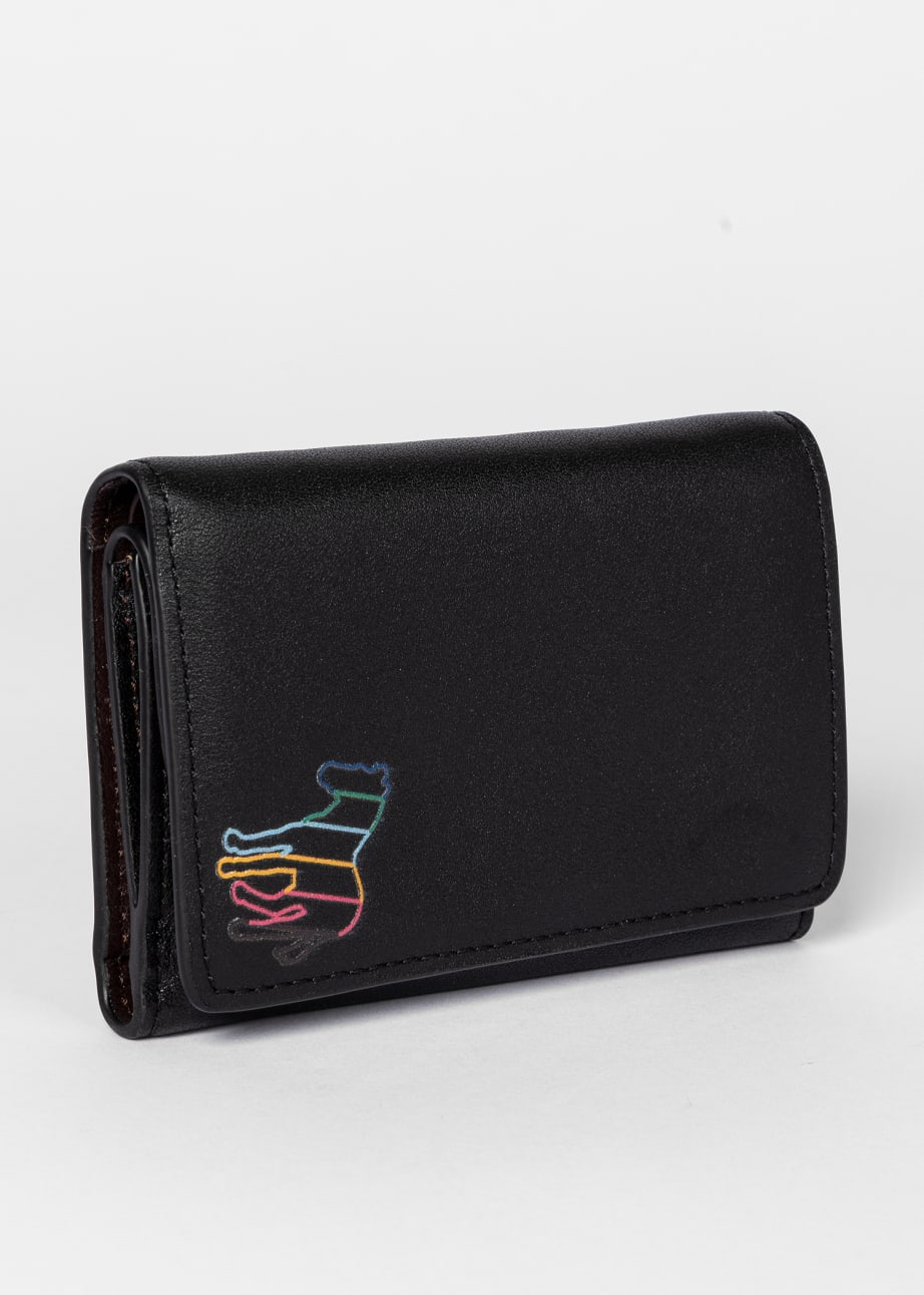 Men's Black Leather 'Zebra' Trifold Wallet