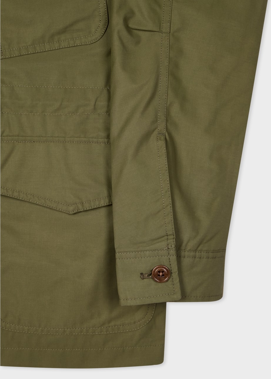 Men's Khaki Green Cotton-Nylon Field Jacket