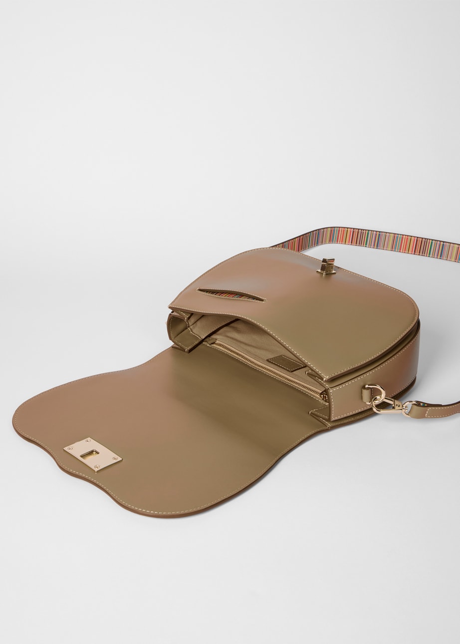 Women's Khaki Leather Satchel Bag