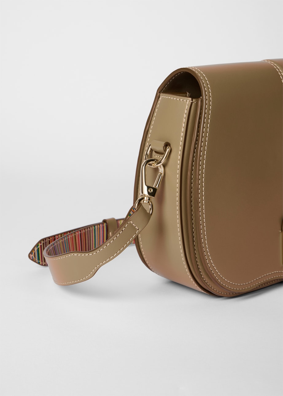 Women's Khaki Leather Satchel Bag