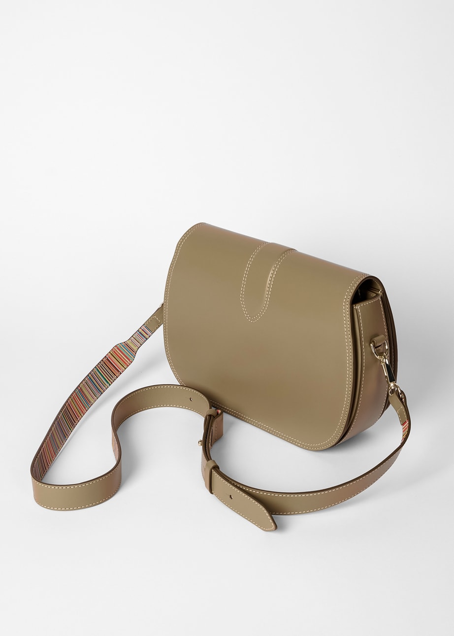 Women's Khaki Leather Satchel Bag