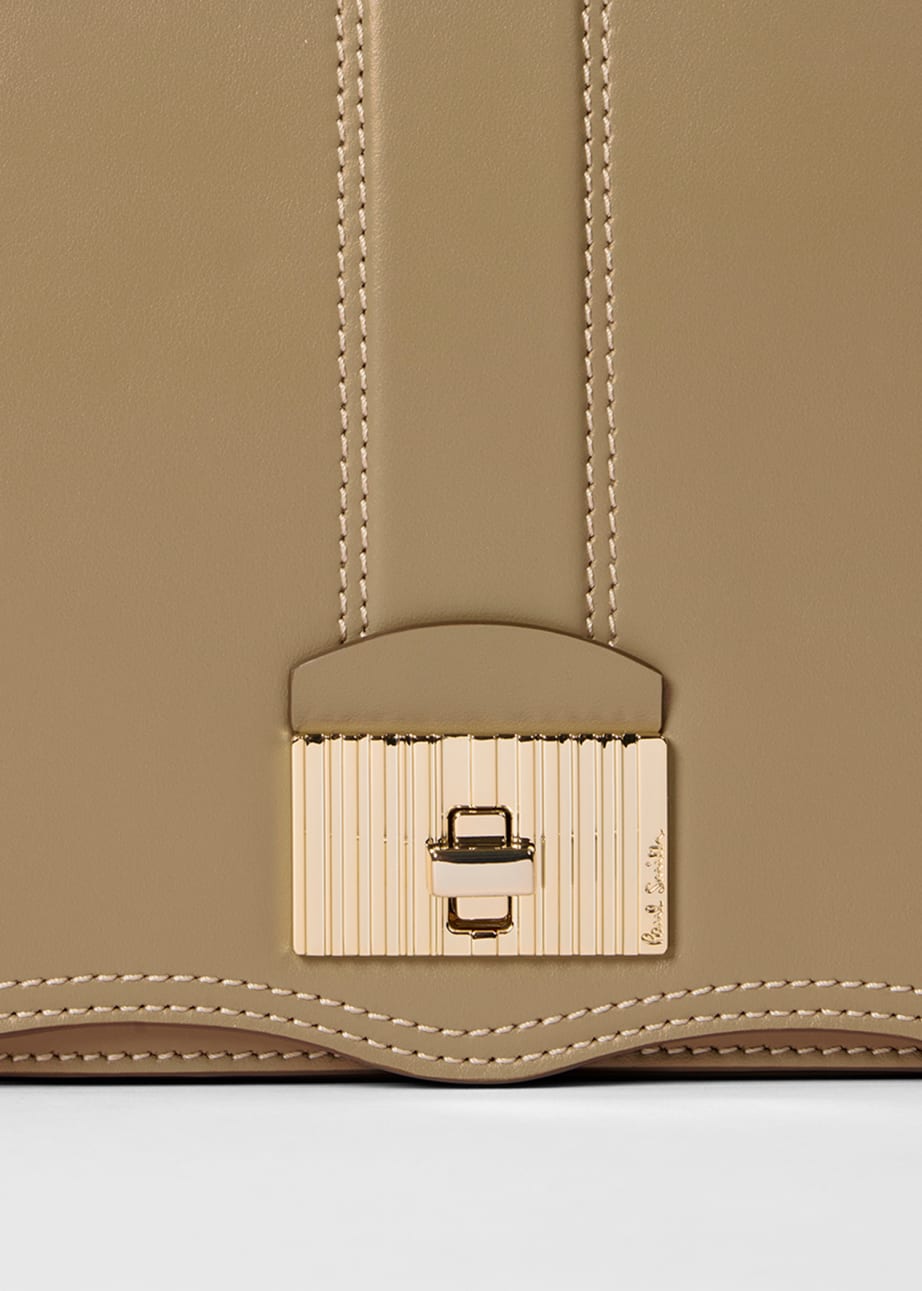 Women's Khaki Leather Satchel Bag