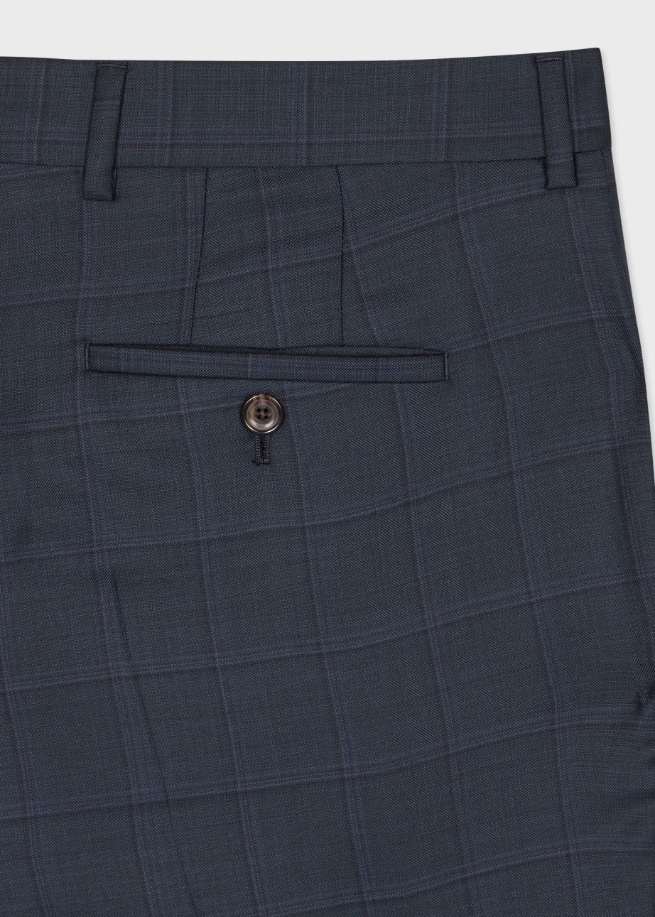 The Soho - Tailored-Fit Slate Blue Check Wool Suit