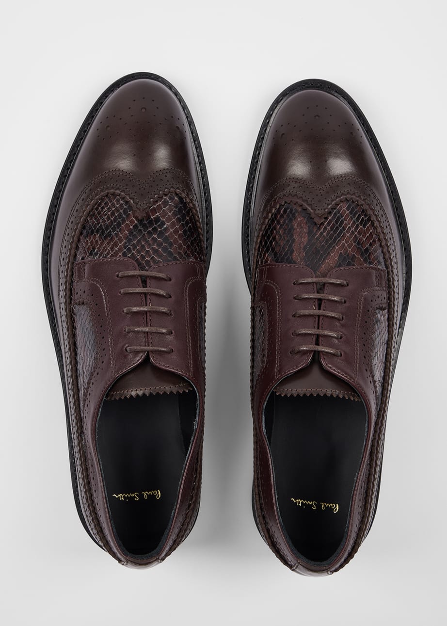 Women's Brown Leather 'Fuentes' Snakeskin Shoes