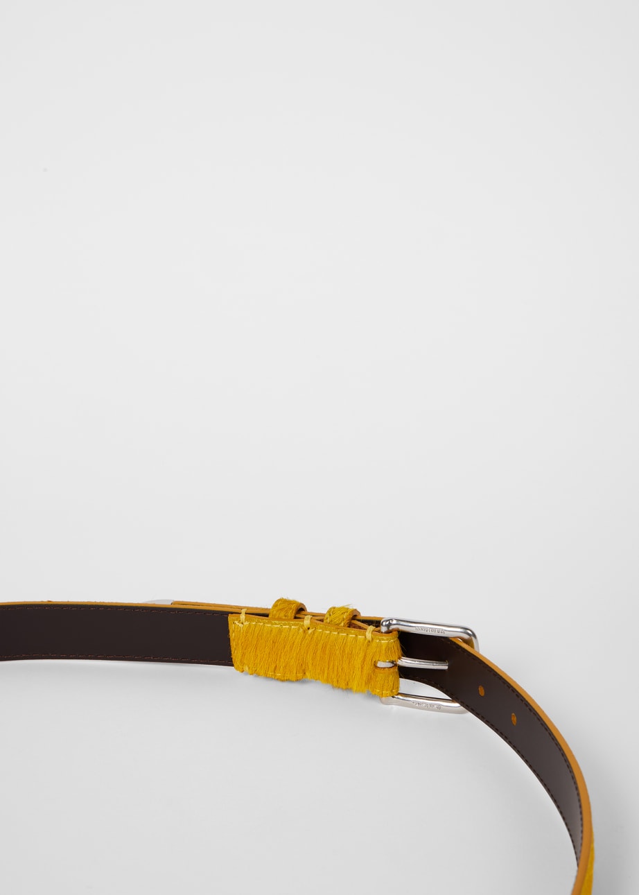 Men's Mustard Textured Leather Belt