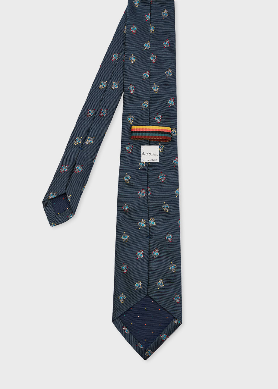 Navy Silk 'Robot' Tie