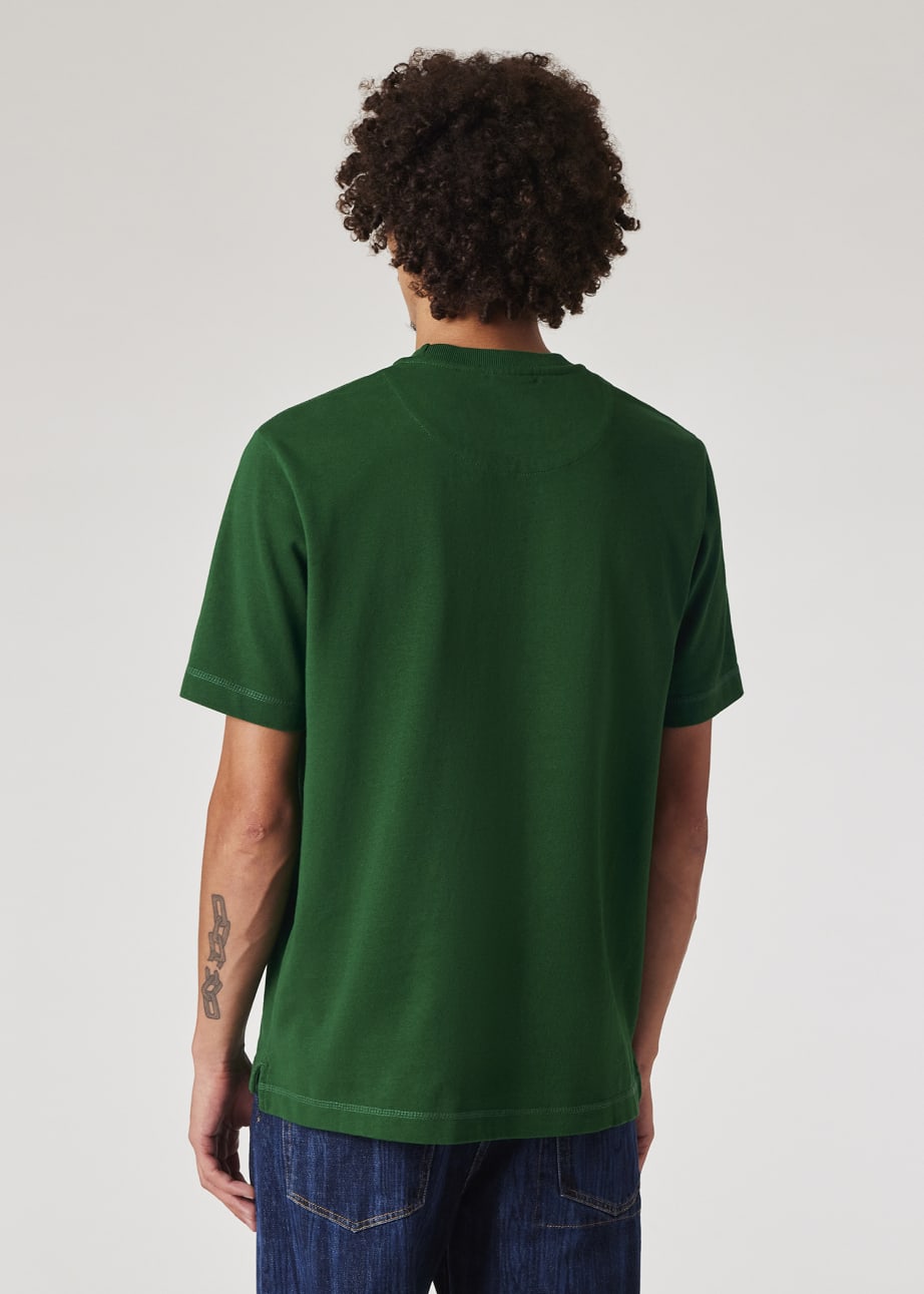 Men's Green Embroidered PS Logo T-Shirt