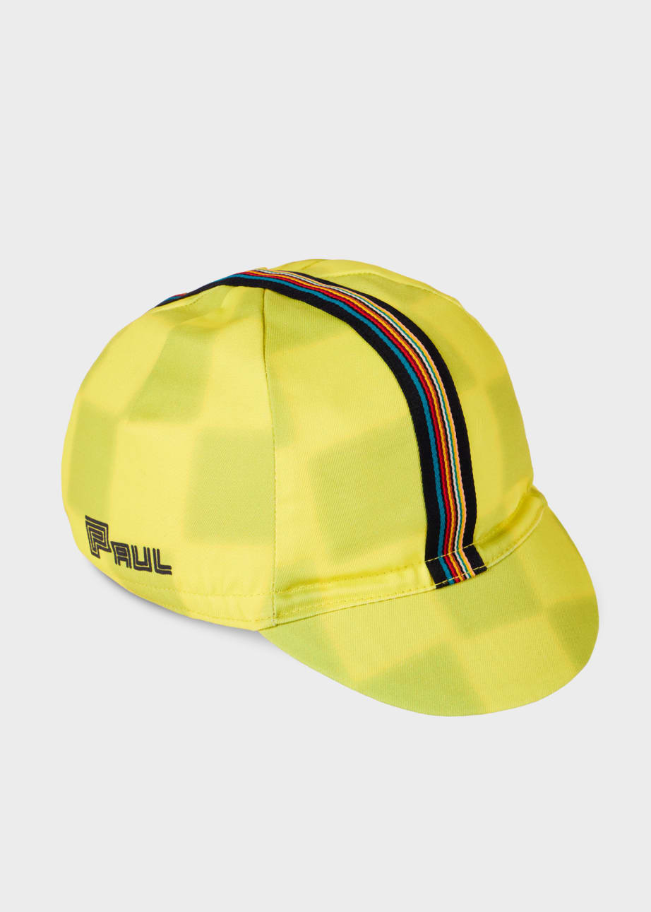 Men's Yellow Checkerboard Cycling Cap