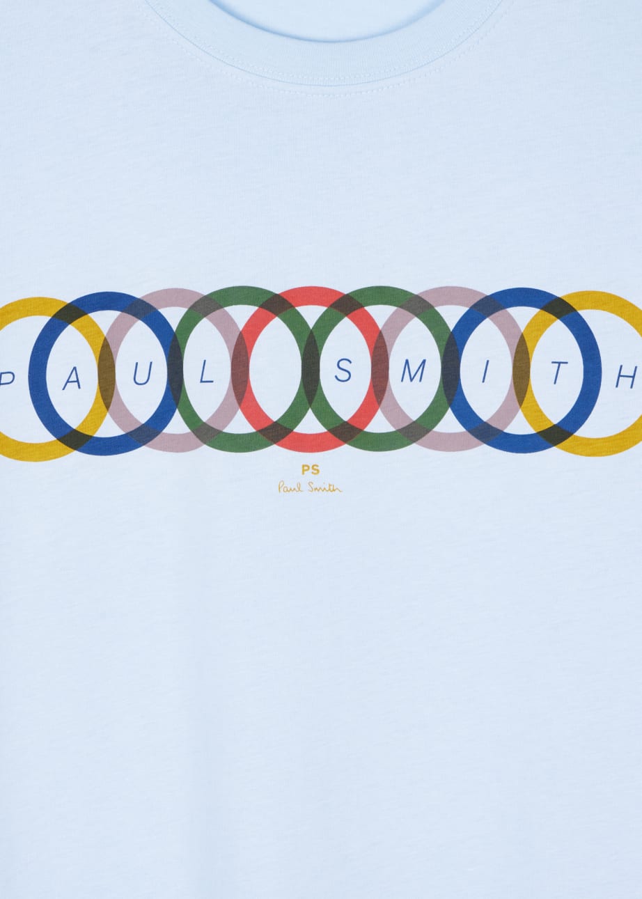 Men's Sky Blue 'Overlapping Circles' Print T-Shirt