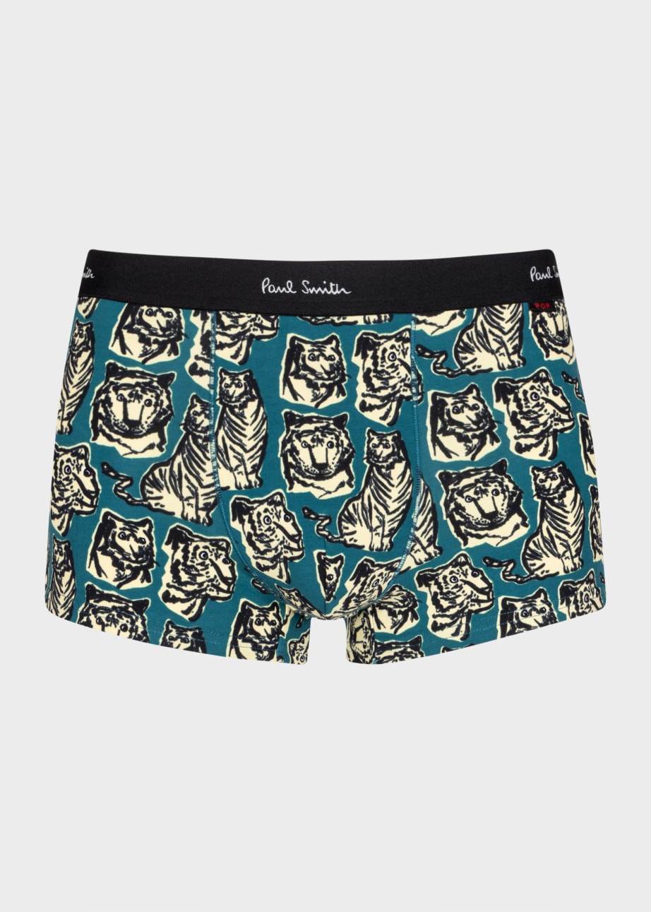 Teal 'Tiger' Print Boxer Briefs