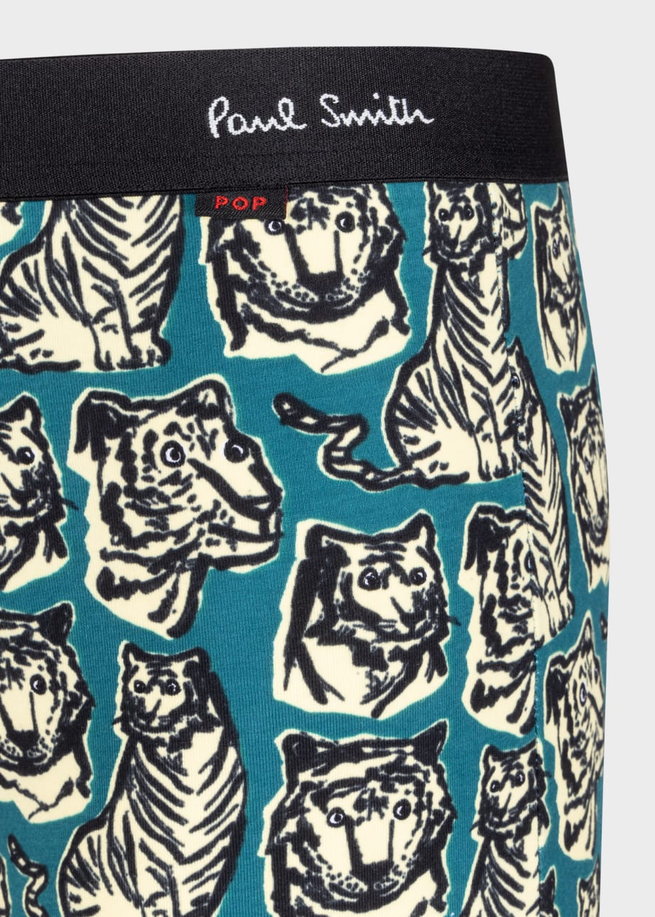 Teal 'Tiger' Print Boxer Briefs
