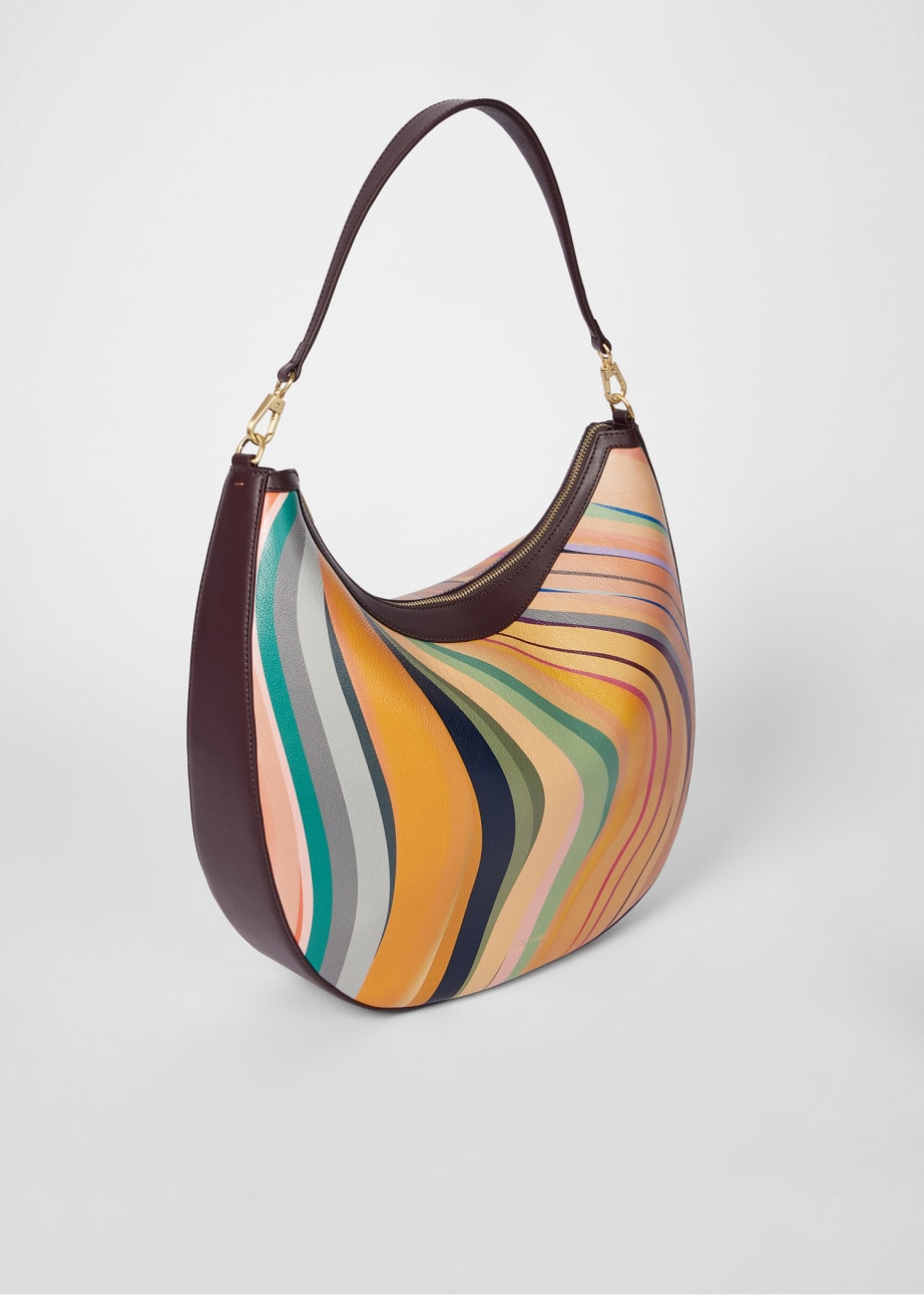 Women's 'Swirl' Leather Medium Round Hobo Bag