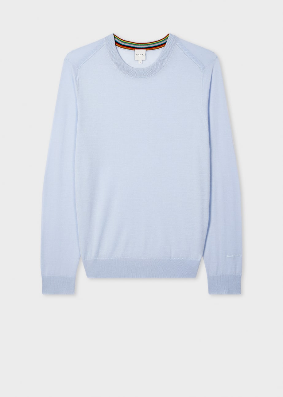 Pale Blue Merino Wool Sweater