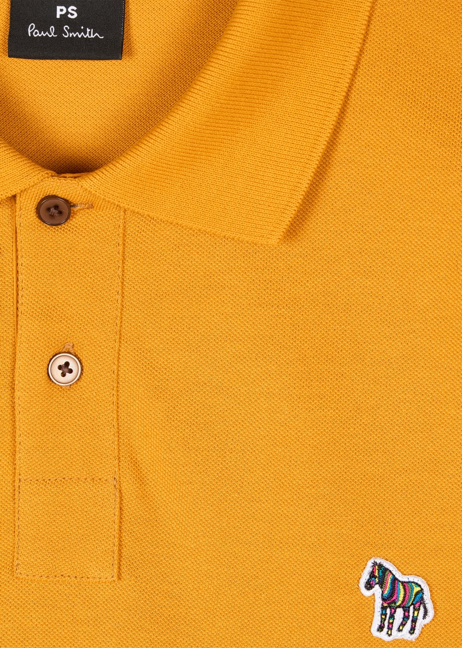 Men's Yellow Ochre Organic Cotton Zebra Polo Shirt