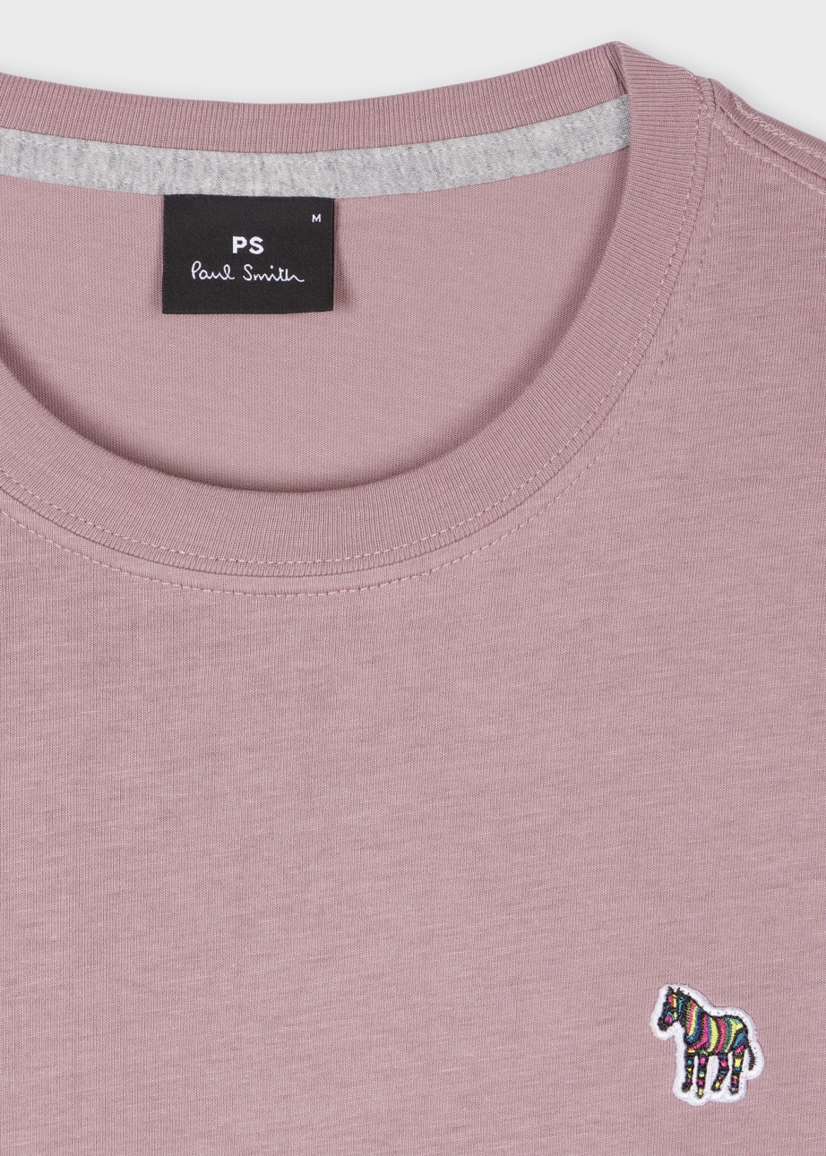 Men's Powder Pink Organic Cotton Zebra Logo T-Shirt
