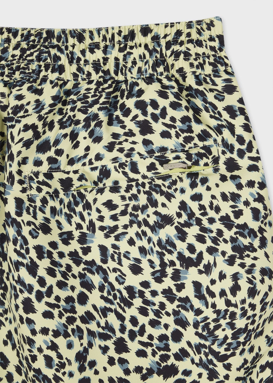 Men's Yellow Leopard Print Swim Shorts