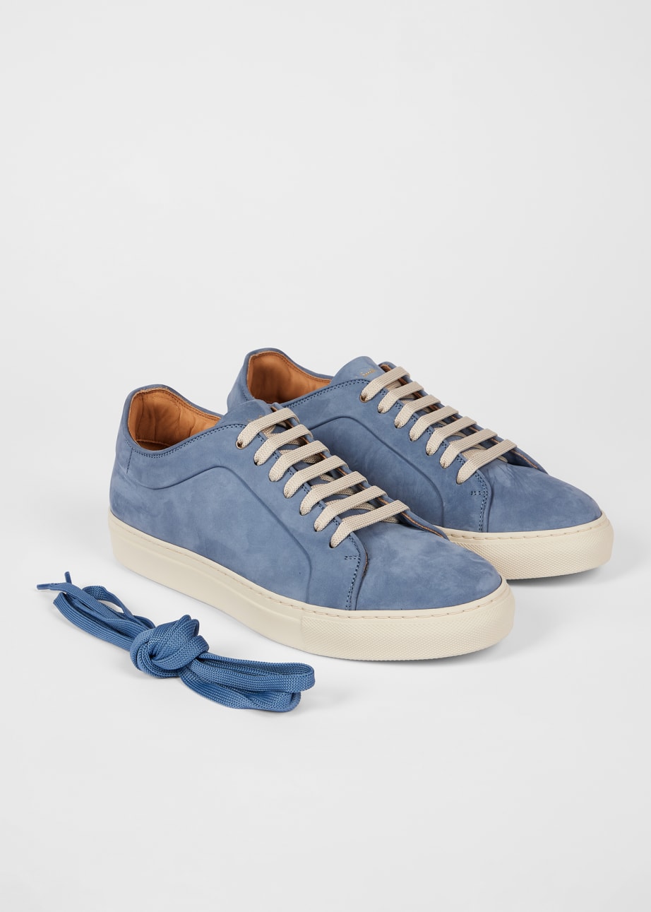 Men's Light Blue Nubuck 'Basso' Trainers