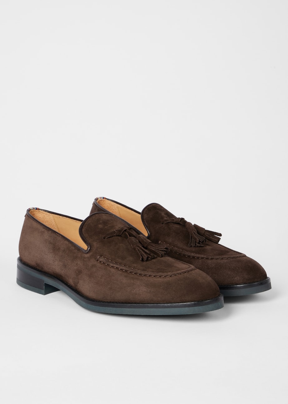 Men's Dark Brown Suede 'Lawrence' Tassel Loafers