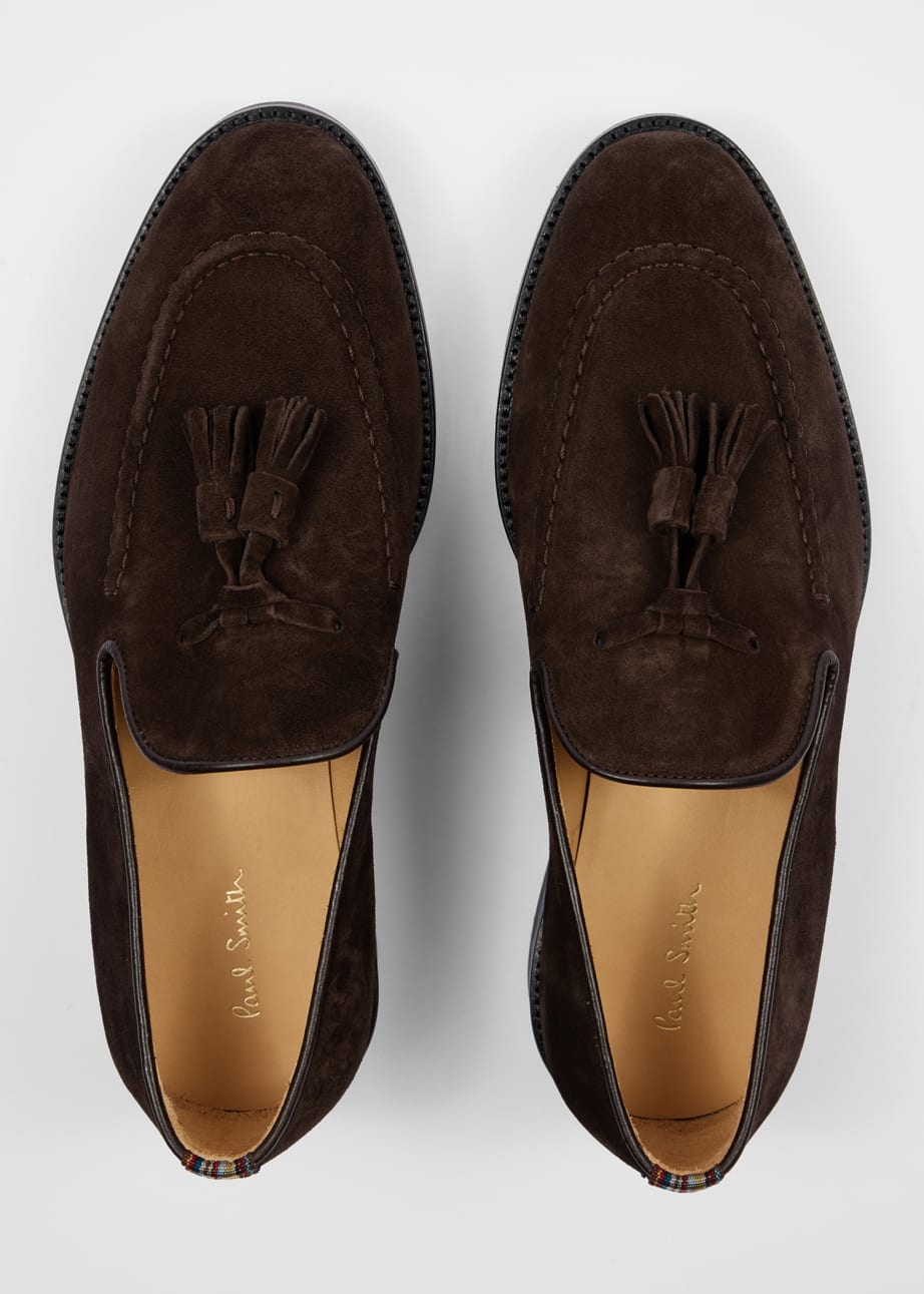Men's Dark Brown Suede 'Lawrence' Tassel Loafers