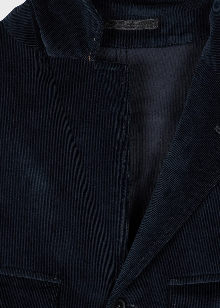 Men's Navy Corduroy Patch-Pocket Blazer