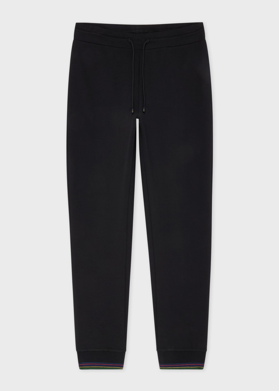 Men's Black Cotton-Blend Jersey Sweatpants