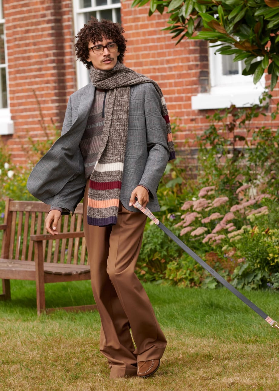 Men's Tailored-Fit Grey Check Wool Buggy-Lined Blazer