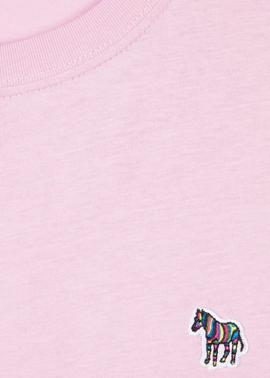 Pale Pink Organic Cotton Zebra Logo T-Shirt