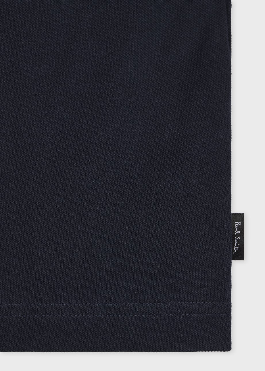 Men's Navy Contrast-Placket Polo Shirt