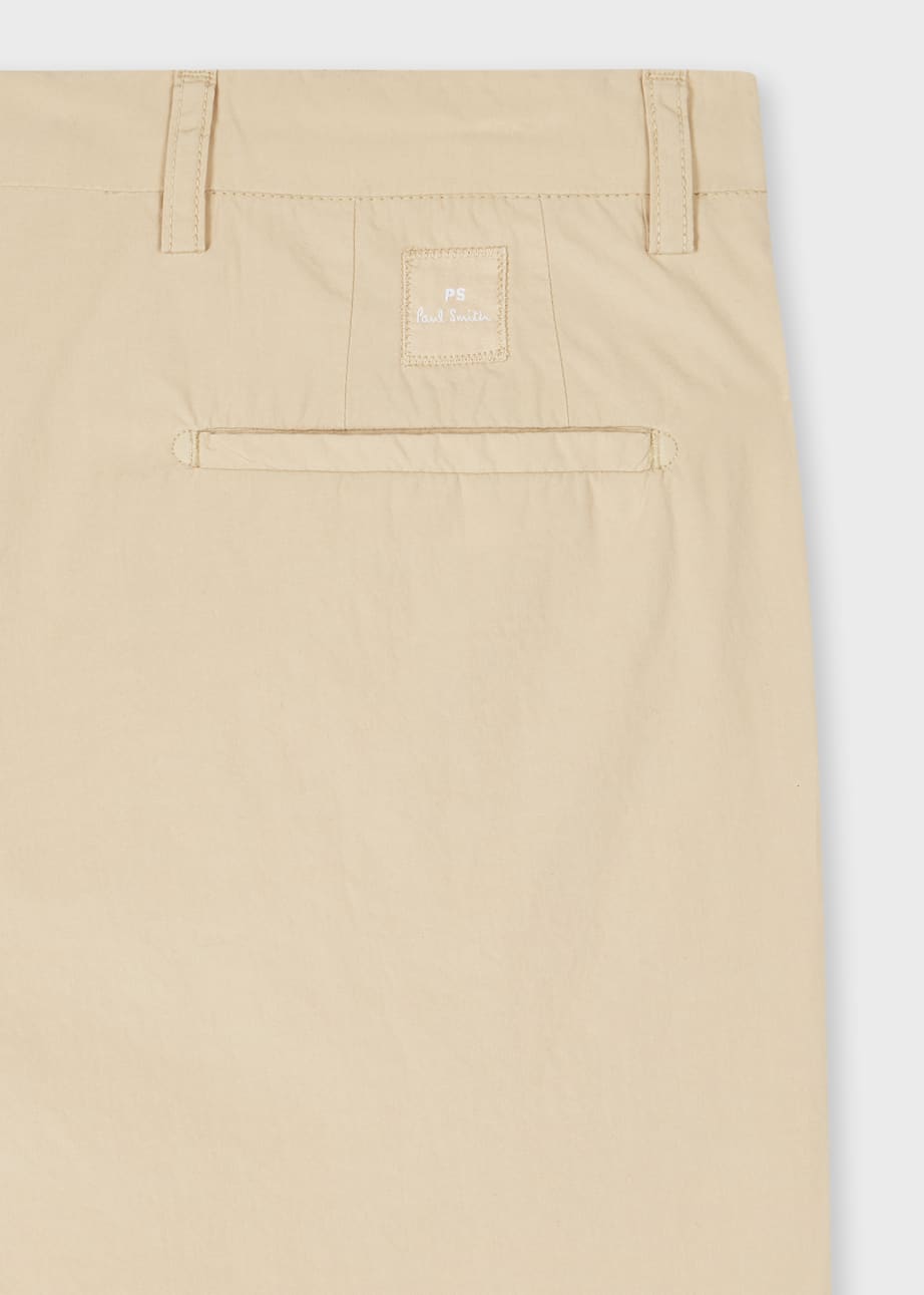 Men's Light Tan Cotton Wide-Leg Chinos