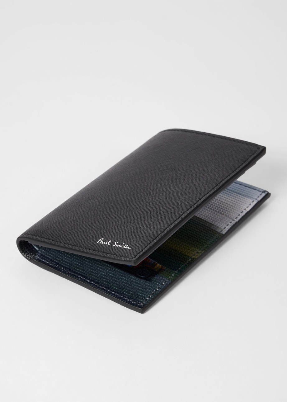 Black Leather 'Pixelated Mini' Credit Card Wallet