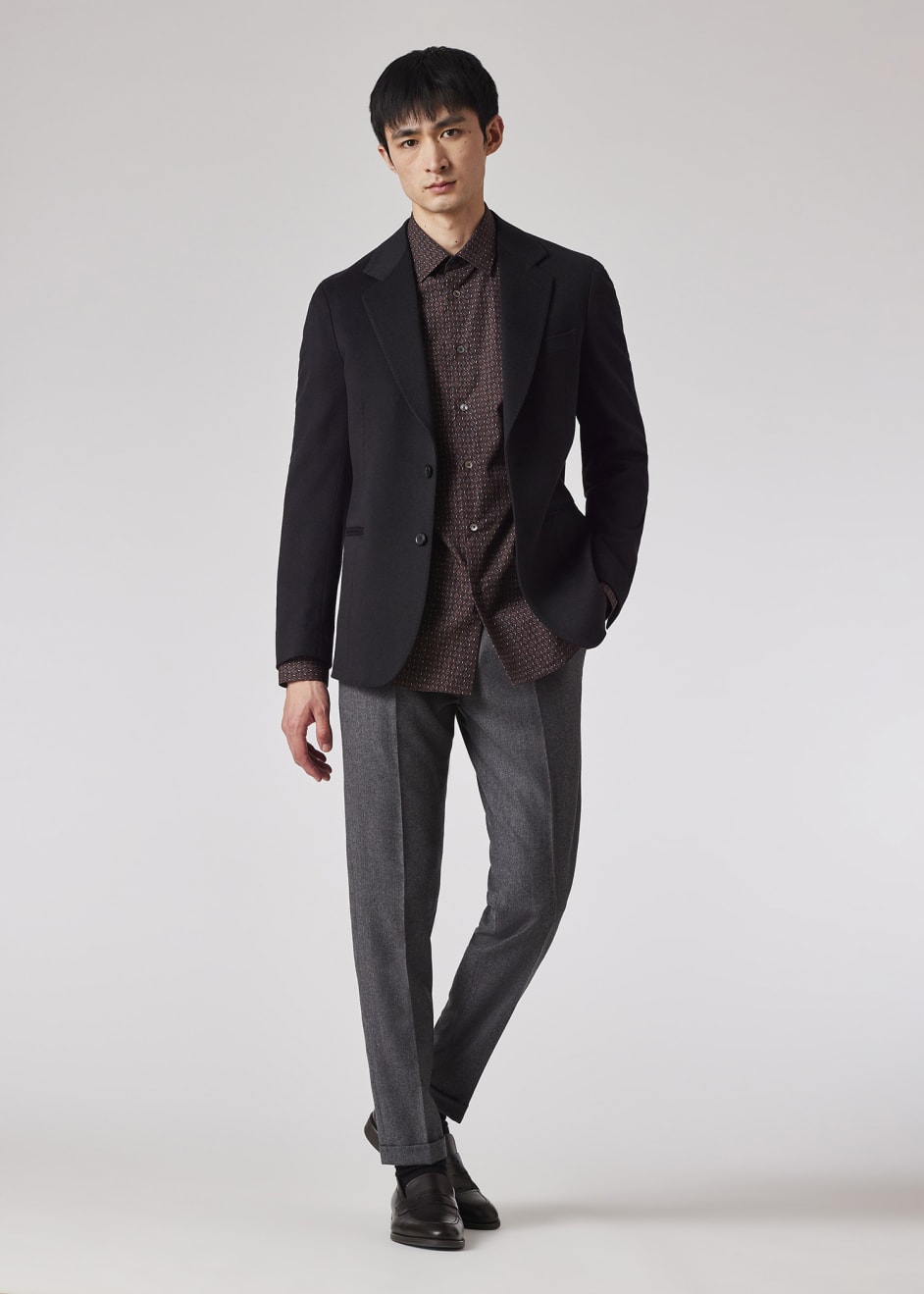 Men's Navy Cashmere Buggy-Lined Blazer