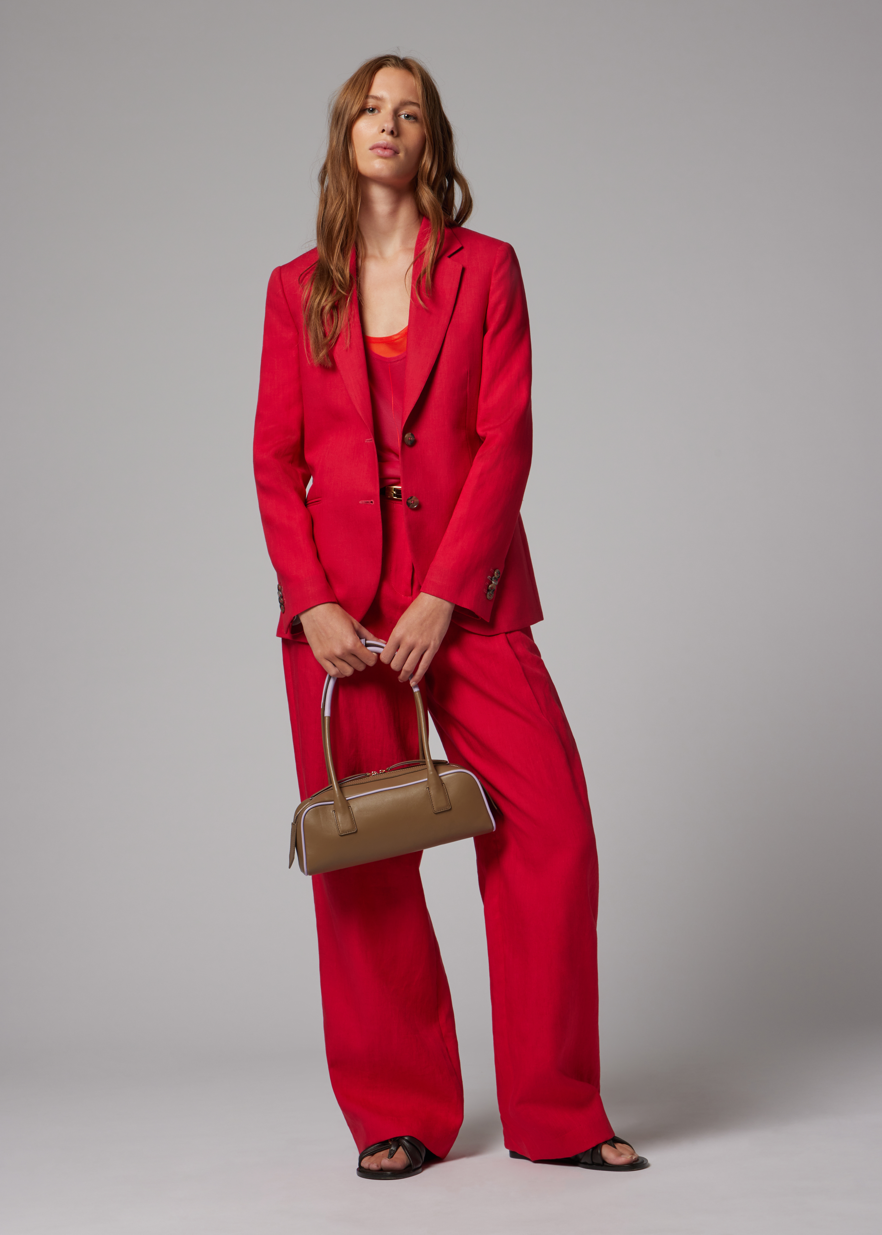 Paul Smith Women's Fuchsia Wide-Leg Linen Trousers | King's Cross