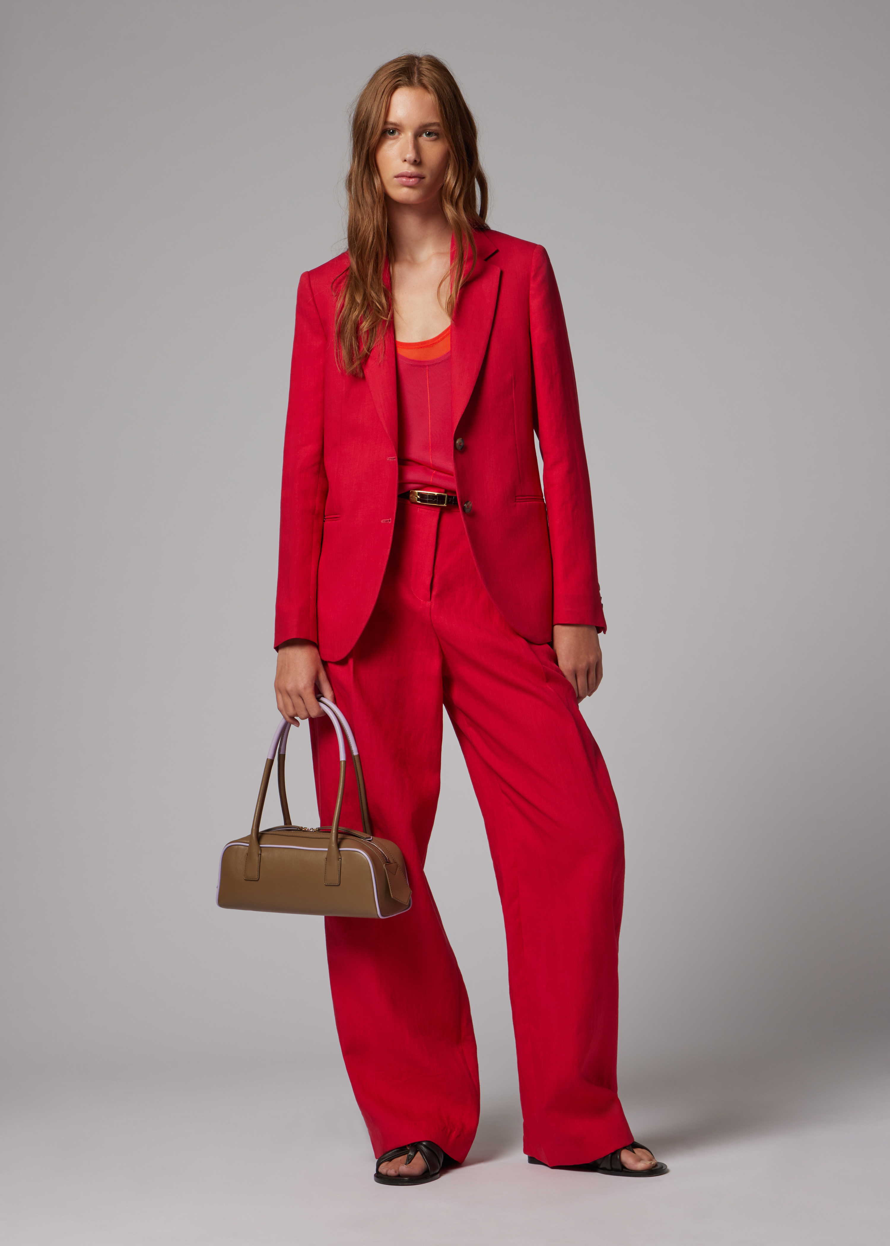 Paul Smith Women's Fuchsia Wide-Leg Linen Trousers | King's Cross