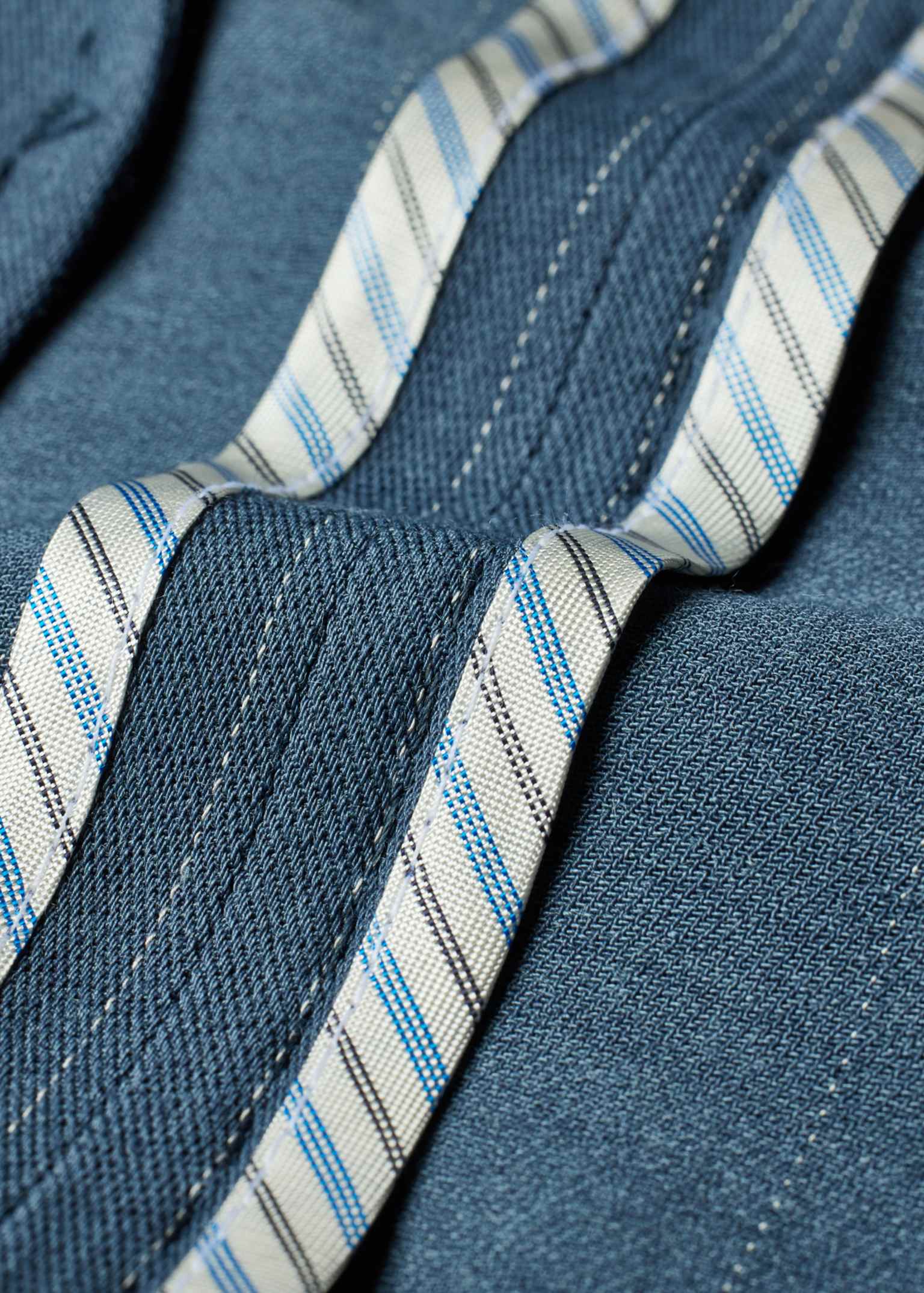 Women's Slate Blue Unlined Pinstripe Three-Piece Suit